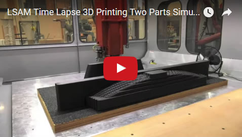 Time-Lapse Video of Thermwood LSAM 3D Printing Two Parts Simultaneously